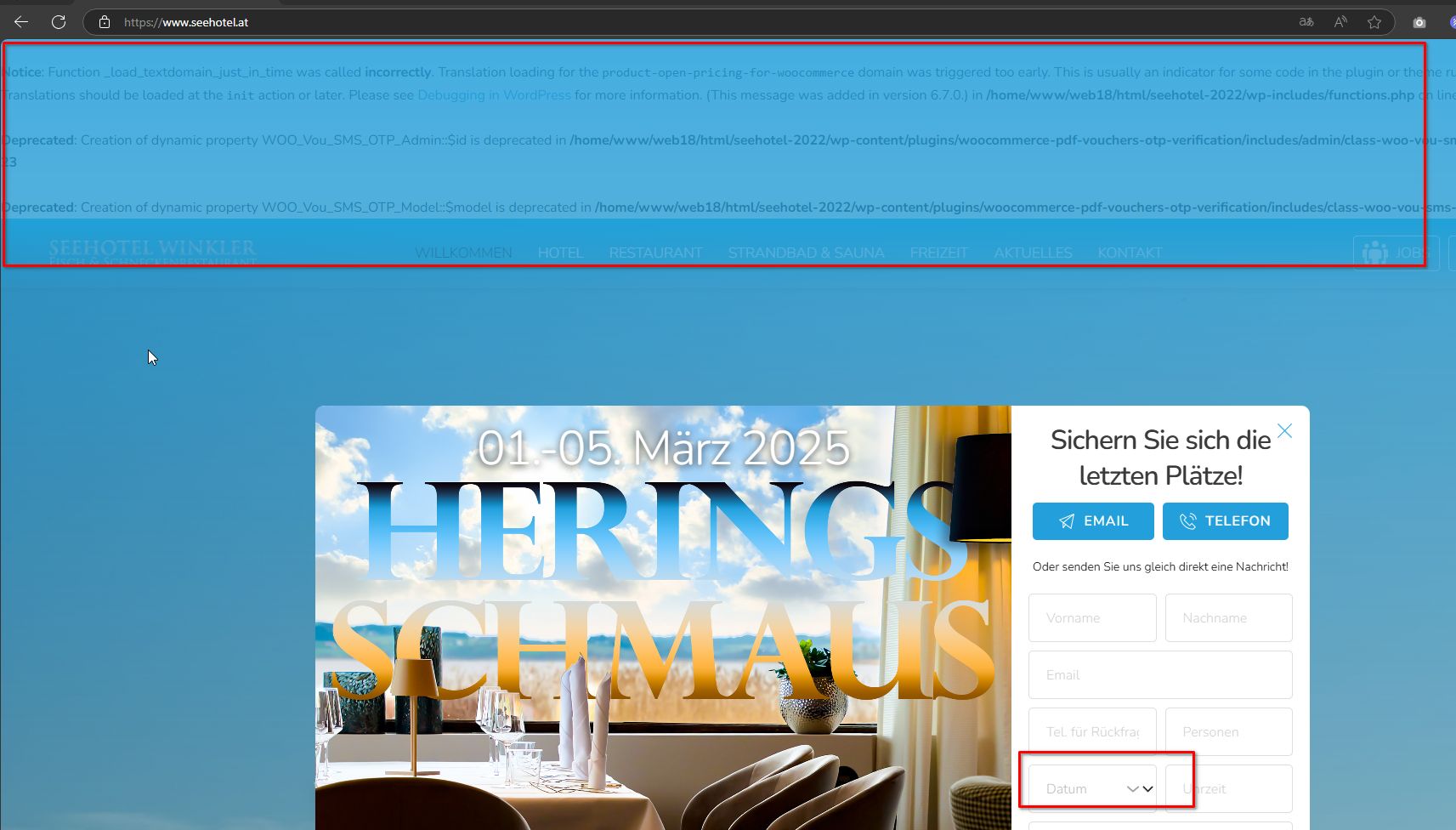 Popup form, date picker dropdown, two down arrows. – Brizy Help Center