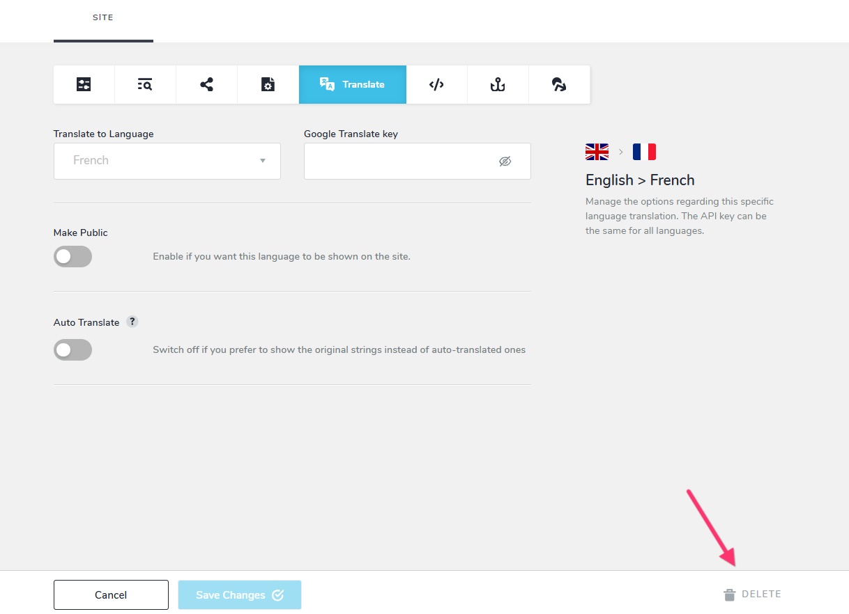 Disable translation -> preview bug – Brizy Help Center