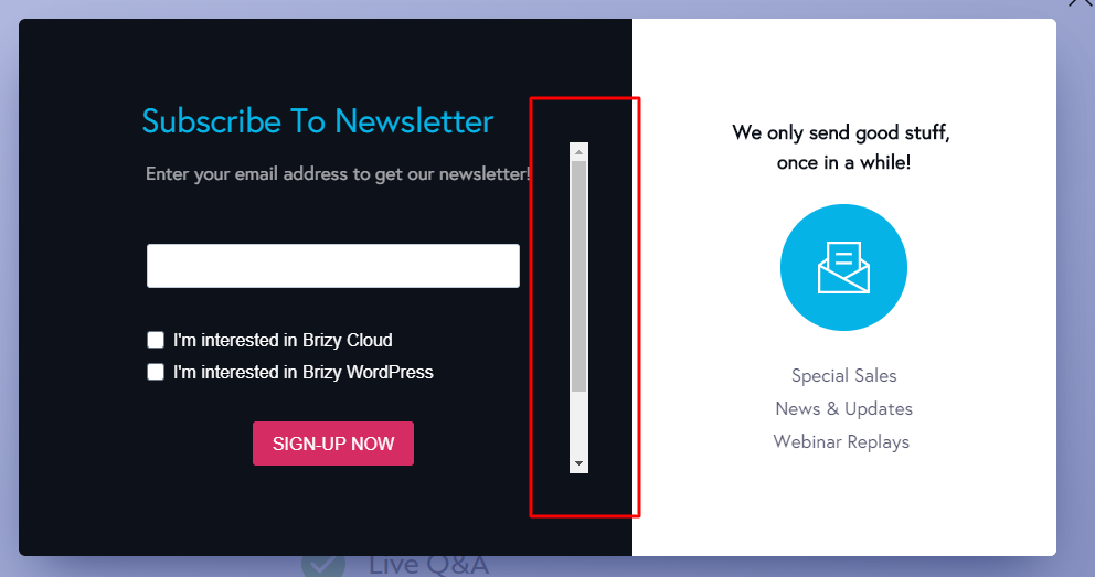 Popup – Brizy Help Center