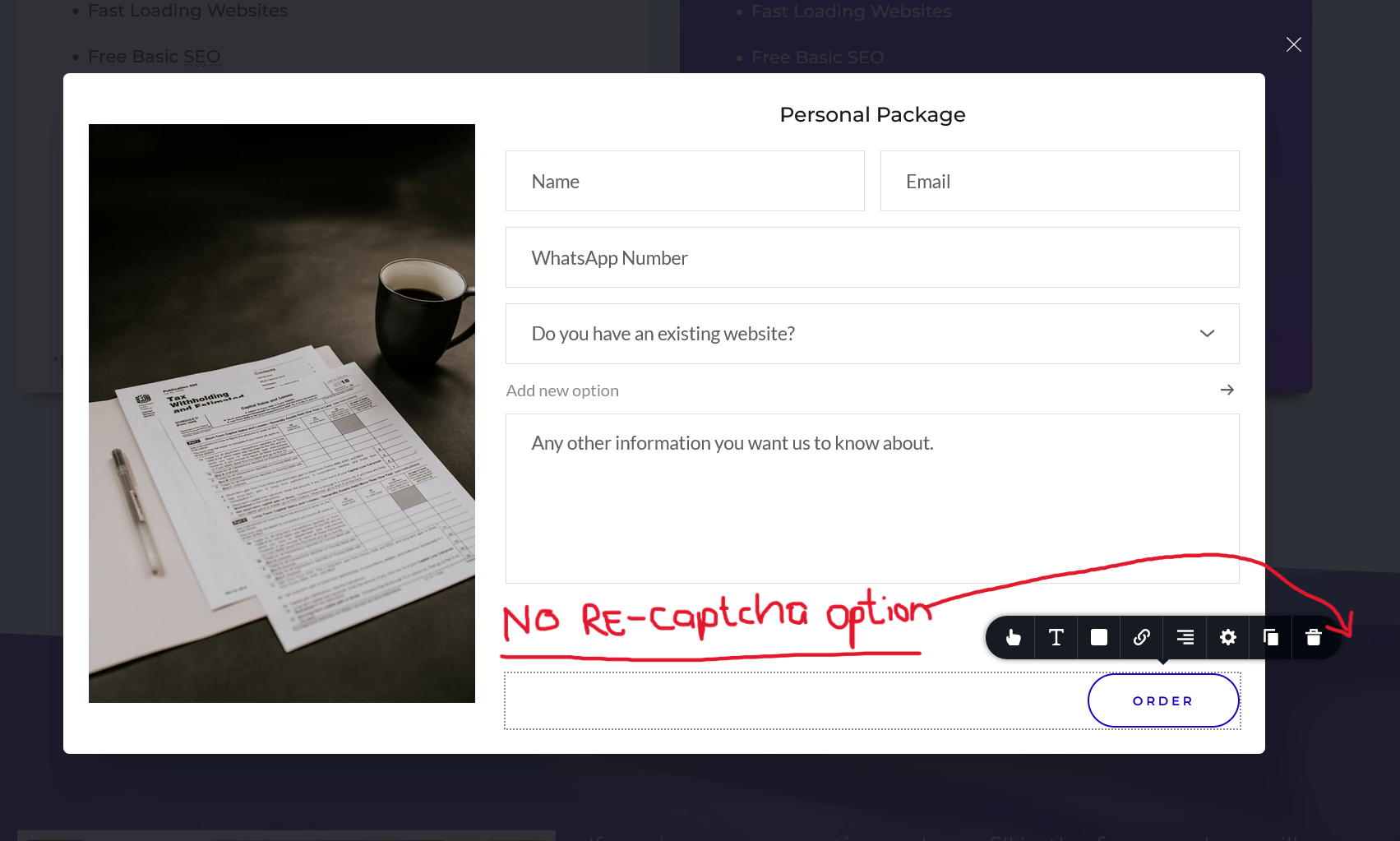 Captcha in Brizy form & how to save a popup? – Brizy Help Center