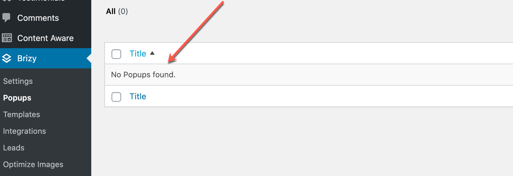 Cannot find the popup – Brizy Help Center